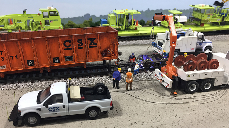 CSX Railroad MOW Freight Car Wheel Change