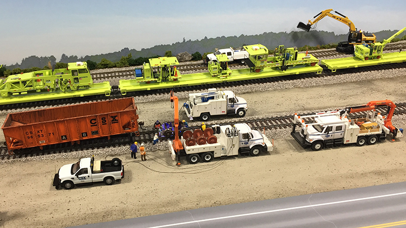 CSX Railroad MOW Freight Car Wheel Change